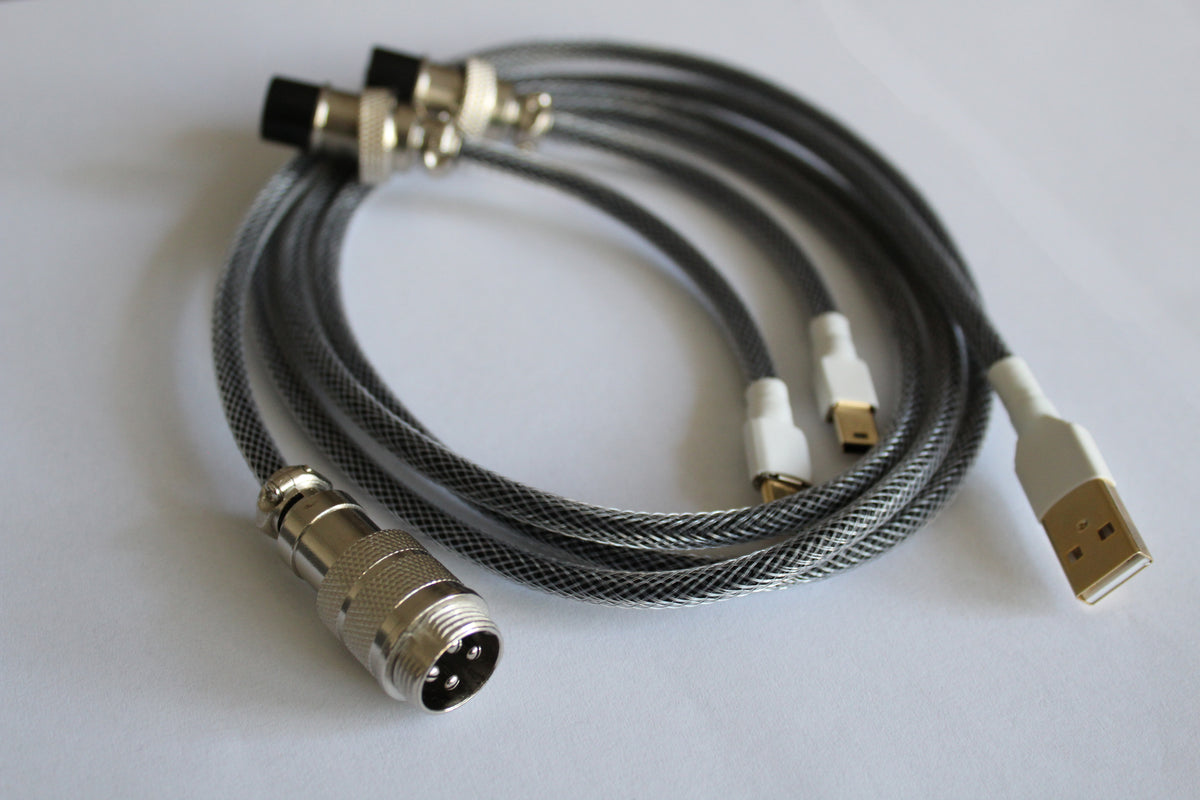 Asceny Double Sleeved Custom Keyboard Cable with Aviator Adapter, Fits ...